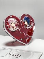 China Stylish Heat-shape Acrylic Cartoon Figure Badge Holder Plexiglas Holder for Badge Organization for sale