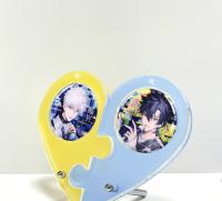 China Stylish Heat-shape Acrylic Cartoon Figure Badge Holder Plexiglas Holder for Badge Organization for sale