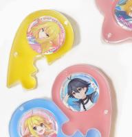China Stylish Heat-shape Acrylic Cartoon Figure Badge Holder Plexiglas Holder for Badge Organization for sale