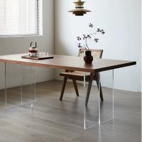 China Transparent Acrylic T-Shaped Dining Table Custom Color Legs with Thickened Base for sale