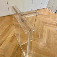 China Transparent Acrylic T-Shaped Dining Table Custom Color Legs with Thickened Base for sale