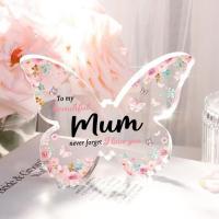 China Stylish Acrylic Butterfly Thanksgiving Plaque For Mother's Day Surprise Gift Desktop Decor With Custom Printing for sale