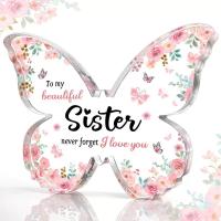 China Stylish Acrylic Butterfly Thanksgiving Plaque For Mother's Day Surprise Gift Desktop Decor With Custom Printing for sale