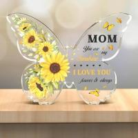 China Stylish Acrylic Butterfly Thanksgiving Plaque For Mother's Day Surprise Gift Desktop Decor With Custom Printing for sale