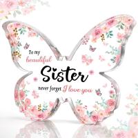China Stylish Acrylic Butterfly Thanksgiving Plaque For Mother's Day Surprise Gift Desktop Decor With Custom Printing for sale