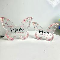 China Stylish Acrylic Butterfly Thanksgiving Plaque For Mother's Day Surprise Gift Desktop Decor With Custom Printing for sale