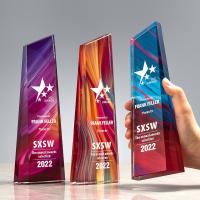 China Creative Acrylic Award with UV Printing , Lucite Plaque for Company Employees' Annual Conference and Honorary Titles for sale