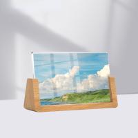 China Custom Acrylic And  Wood U-Shaped Photo Frame , Desktop Acrylic Picture Photo Display 6x7, 7x7, And 8x10 Inch Sizes for sale
