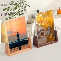 China Custom Acrylic And  Wood U-Shaped Photo Frame , Desktop Acrylic Picture Photo Display 6x7, 7x7, And 8x10 Inch Sizes for sale