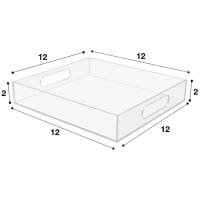 China HOT SALE Acrylic Square Storage Tray Home Fruit and Snack Food Tray with Handles  Hotel Storage Container for sale