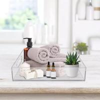 China HOT SALE Acrylic Square Storage Tray Home Fruit and Snack Food Tray with Handles  Hotel Storage Container for sale