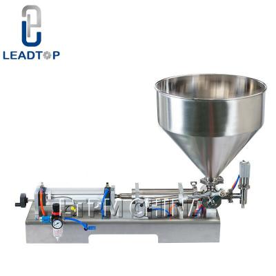 China Semi Automatic Pneumatic Double Nozzle Cream Honey Chocolate Sauce Water Bottle Filling Machine for sale