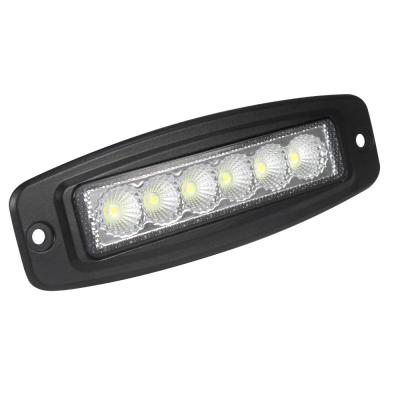 China 6 Inch 6pcs*3w Bridgelux Ultra Slim LED Bar Flush Mount Flood Beam For Motorcycle for sale