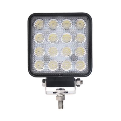 China IP69K 48W Spot Beam LED Lights Black Square Off Road Work Lamp for sale