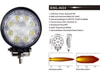 China 1920lm 90° 24 Watt LED Round Flood Lights For Industrial Vehicles for sale