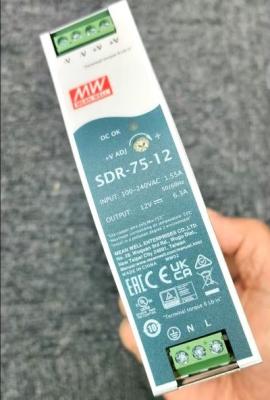China MW Mean Well SDR-75-12 12V 6.3A 75W Single Output Industrial DIN Rail Power Supply for sale
