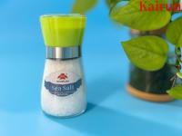 China Refillable Glass Salt Pepper Grinders 150ml Capacity 128mm Height with Ceramic Grinder Mechanism for sale