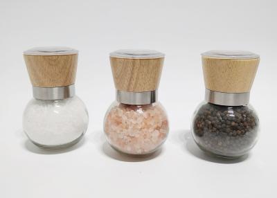 China Custom Wooden Lid Glass Salt and Pepper Grinder Set - 5