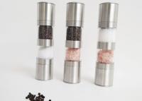 China Stainless Steel Adjustable Salt and Pepper Grinder Set - 6x6x23.5cm Bottle Design with Ceramic Mechanism for sale