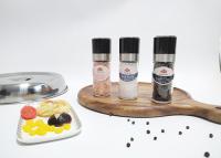 China Customizable Plastic Salt and Pepper Grinder Set Refillable Glass Jar 2 Pack for sale