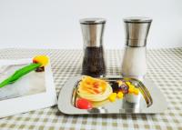 China Adjustable Glass Salt and Pepper Grinders - 200ml Capacity, 123mm Height with Stainless Steel Cap for sale