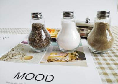 China 100ml Lamp Shape Glass Spice Jars with Flip-Top Lids - Clear Refillable Kitchen Storage Containers for sale