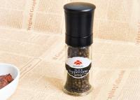 China Customized Glass Salt and Pepper Grinders Manual Adjustable Refillable 2-in-1 Spice Mill for sale