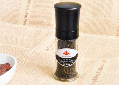 China Customized Glass Salt and Pepper Grinders Manual Adjustable Refillable 2-in-1 Spice Mill for sale