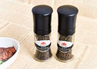 China Customized Glass Salt and Pepper Grinders Manual Adjustable Refillable 2-in-1 Spice Mill for sale