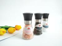 China Ceramic Core Salt and Pepper Grinder with 80ml Glass Bottle - 47×60×118mm Manual Spice Mill for sale