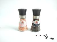 China Ceramic Core Salt and Pepper Grinder with 80ml Glass Bottle - 47×60×118mm Manual Spice Mill for sale