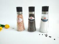 China Glass Pepper Grinder Spice Mill 260ml Adjustable Hand Salt Mill Customizable for sale