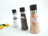 China Glass Pepper Grinder Spice Mill 260ml Adjustable Hand Salt Mill Customizable for sale