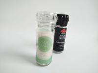 China Acrylic Salt and Pepper Grinder Glass Bottle Plastic Lid Adjustable Spice Mill Custom Size for sale