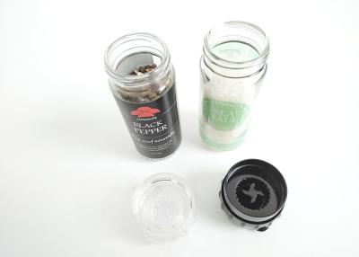 China Acrylic Salt and Pepper Grinder Glass Bottle Plastic Lid Adjustable Spice Mill Custom Size for sale