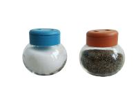 China 54mm Plastic Cap Round Glass Spice Jars with 80mm Base Diameter - Refillable Kitchen Storage Containers for sale