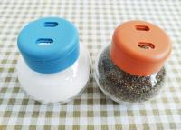 China 54mm Plastic Cap Round Glass Spice Jars with 80mm Base Diameter - Refillable Kitchen Storage Containers for sale