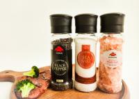 China Custom Color Plastic Refillable Salt and Pepper Grinder with Clear Body and High Durability for Herbs and Spices for sale