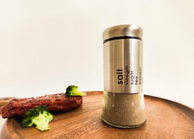 China Customizable Glass Stainless Steel Spice Jars 100ml Refillable Kitchen Storage for sale