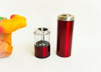 China Battery Operated Salt and Pepper Grinder Red Finish Stainless Steel 4 AA Adjustable Coarseness for sale