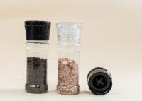 China Disposable Non-Adjustable Plastic Pepper Grinder 120ml Capacity with Plastic Cap for Salt and Pepper Mills for sale