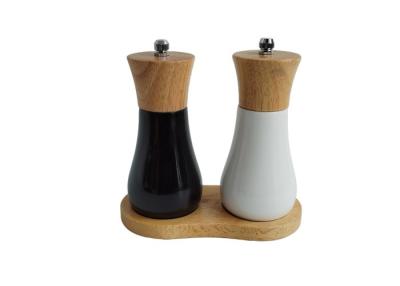 China Modern Adjustable Ceramic Salt and Pepper Grinder Set - 2-Piece Wooden Manual Spice Mill with Customizable Colors for sale