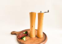 China Natural Wooden Salt and Pepper Grinder Set - 5x21.3 cm Manual Refillable Design with Ceramic Grinding Core for sale