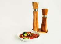 China 2 Piece Wooden Salt and Pepper Grinder Set with Ceramic Mechanism - Adjustable Coarseness Manual Mills for sale