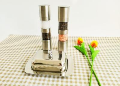 China Dual Salt and Pepper Grinder Stainless Steel Manual Mills with Adjustable Coarseness and Removable Parts for sale