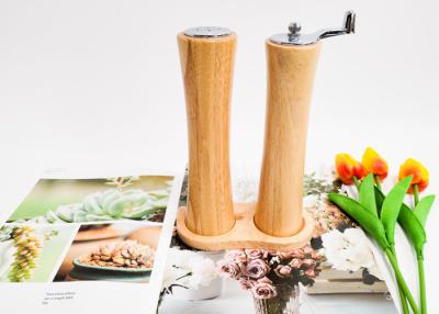 China Manual Salt and Pepper Grinder Set with Ceramic Mechanism - 2-Piece Adjustable Coarseness Wooden Mill for sale