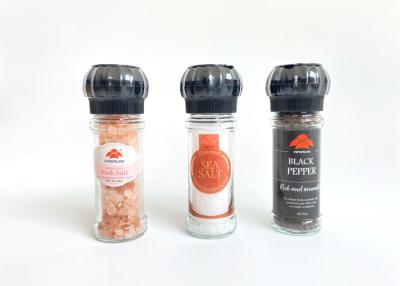 China Glass Grinder Plastic Mill Adjustable Mill 100ml Refillable Manual Grinder 52mm for sale