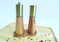 China Kairun Acacia Wooden Salt & Pepper Grinder Set - 7.28 Inch Height, Ceramic Core, Adjustable Manual Mills for sale
