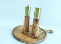 China Kairun Acacia Wooden Salt & Pepper Grinder Set - 7.28 Inch Height, Ceramic Core, Adjustable Manual Mills for sale