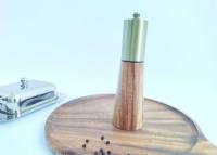China Kairun Acacia Wooden Salt & Pepper Grinder Set - 7.28 Inch Height, Ceramic Core, Adjustable Manual Mills for sale
